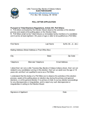 Fillable Online Little Traverse Bay Bands of Odawa Indians TRIBAL ...