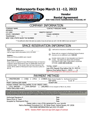 Fillable Online Race Track Booth Rental Form Fax Email Print - pdfFiller
