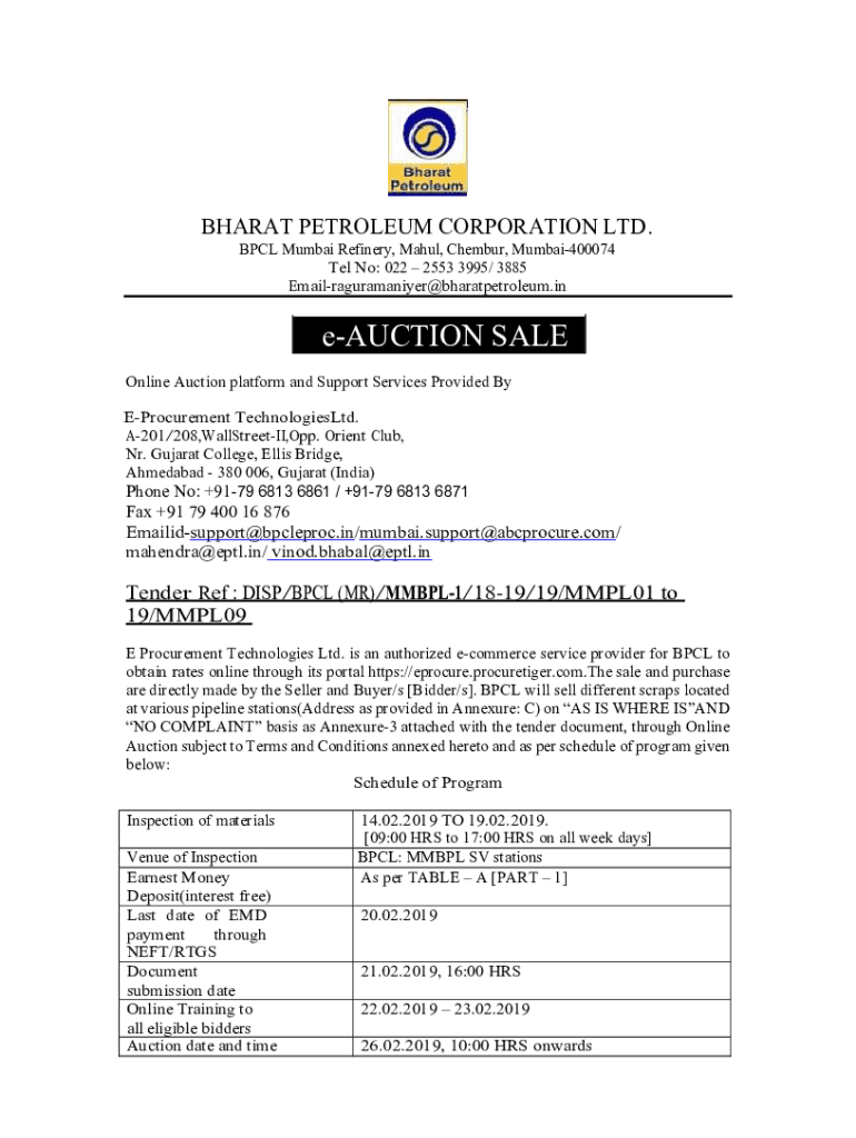 Fillable Online bharat petroleum corporation ltd. Fax Email Print ...