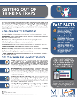 Fillable Online hr unc Fact Sheet - Getting Out of Thinking Traps Fax ...