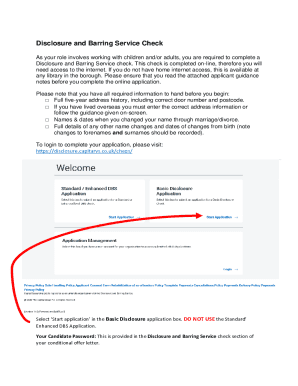 Fillable Online The Disclosure & Barring Service (DBS) and types of DBS ...