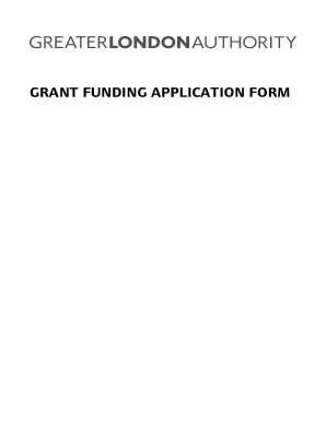 Fillable Online GLA Grant Funding Application Form. GLA Grant Funding ...