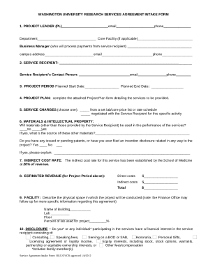 washington university research services agreement intake ... Doc ...