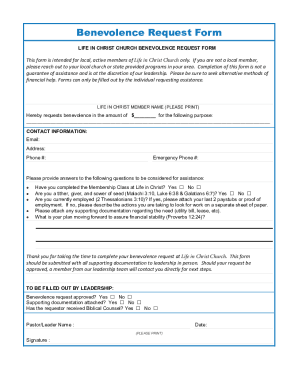 Fillable Online Life Link Church - Benevolence Request Form Fax Email ...