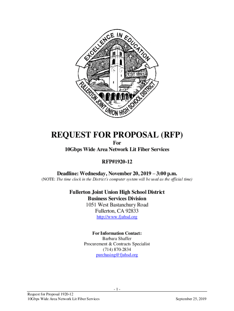 Fillable Online Request for Proposal for Wide-Area-Network (WAN ...