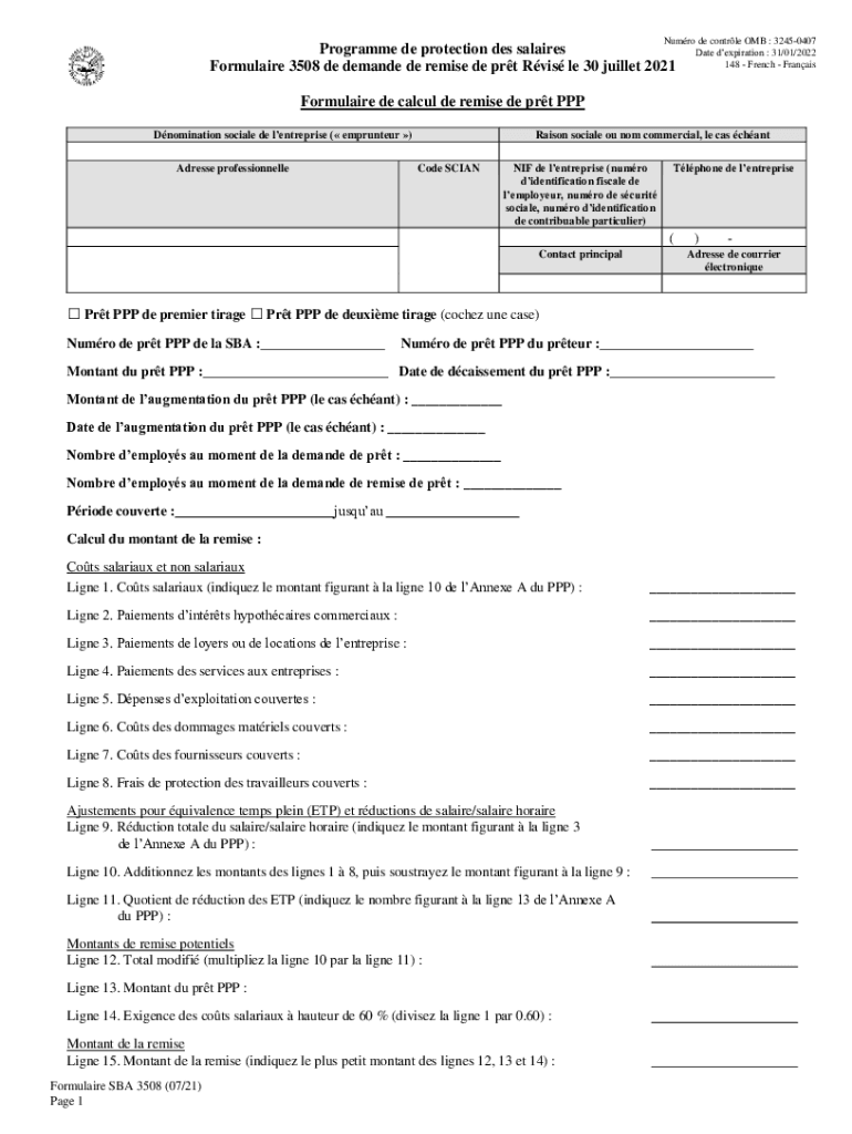 Remplissable En Ligne Paycheck Protection Program Affiliation Worksheet ...