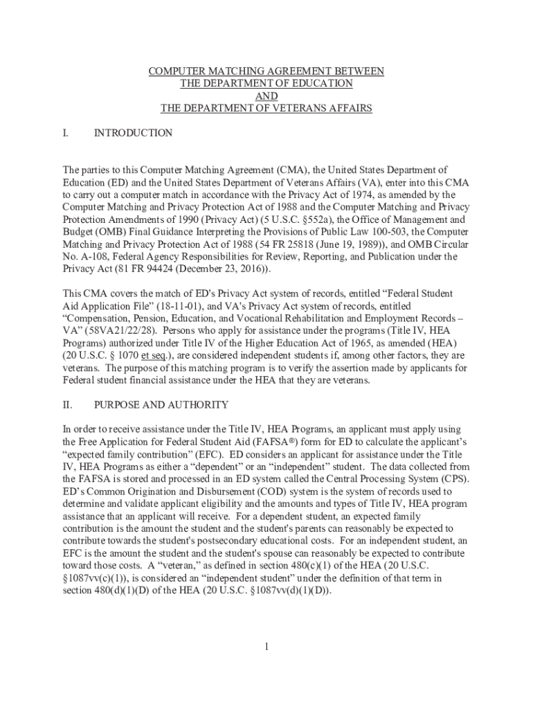 Fillable Online Our Comment on the Computer Matching Agreement ... Fax ...