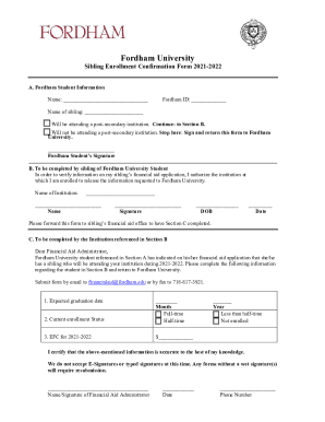 Fillable Online 21-22 Sibling Enrollment Confirmation Form Fax Email ...