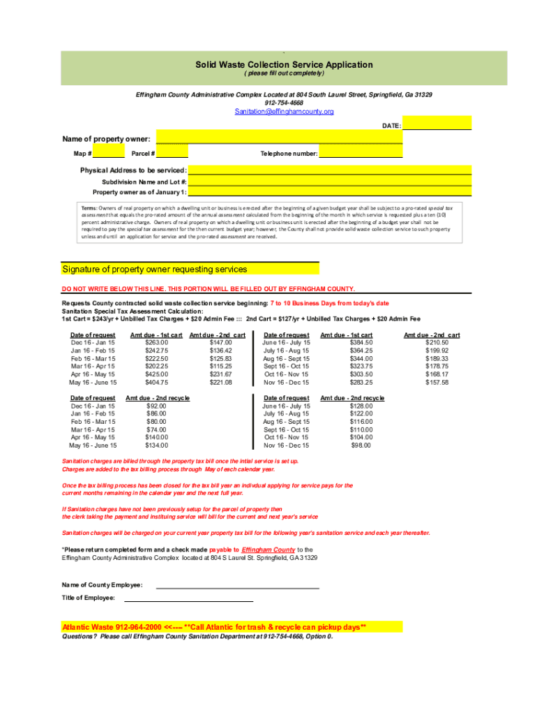 Fillable Online Sanitation Trash Cart Request Form 4-17-23.xlsx Fax ...