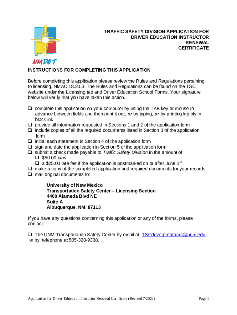 Driver Education and Safety Instructor s - transportation unm Doc ...