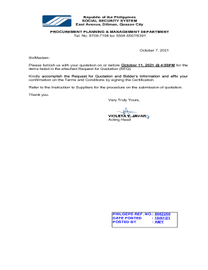 Fillable Online items listed in the attached Request for Quotation (RFQ ...