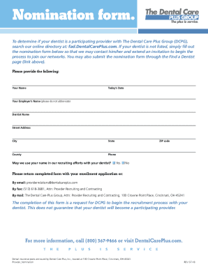 Fillable Online Nomination form. Fax Email Print - pdfFiller