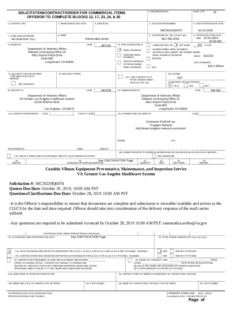 212-4 CONTRACT TERMS AND CONDITIONS-COMMERCIAL ITEMS (OCT 2018)10 Doc Template | pdfFiller