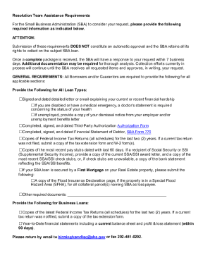 Fillable Online Resolution Team Assistance Form. Resolution Team ...