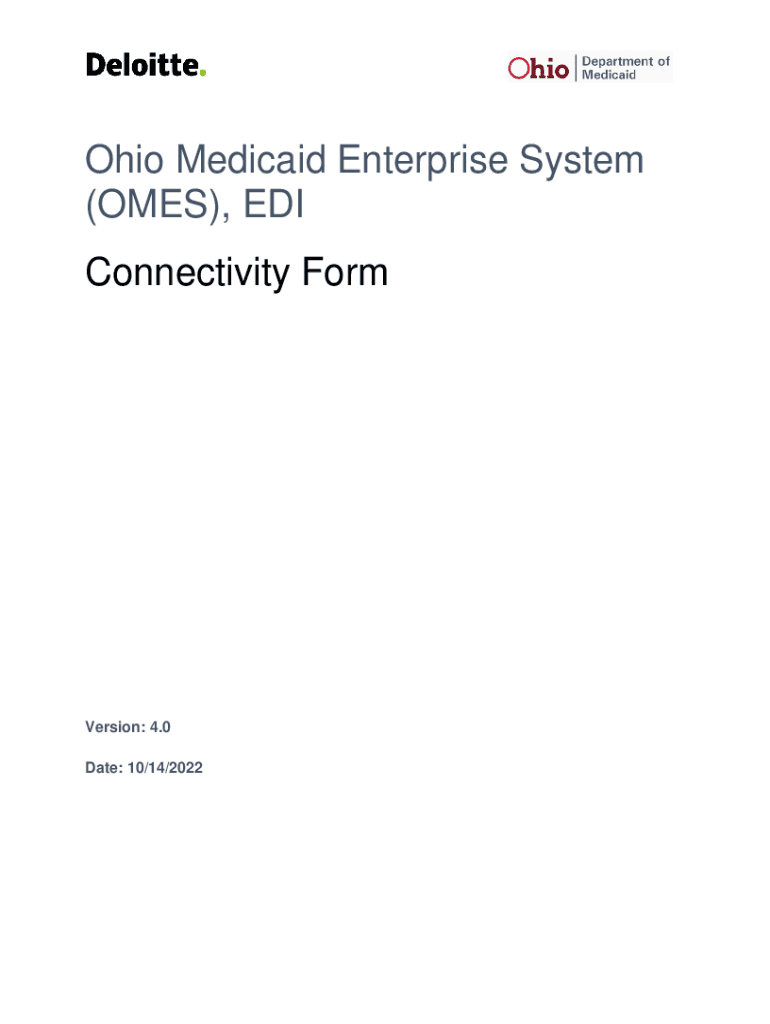 Fillable Online Ohio Medicaid Enterprise System (OMES), EDI ...
