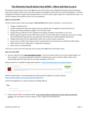 Fillable Online The Electronic Payroll Action Form (ePAF)When and How ...