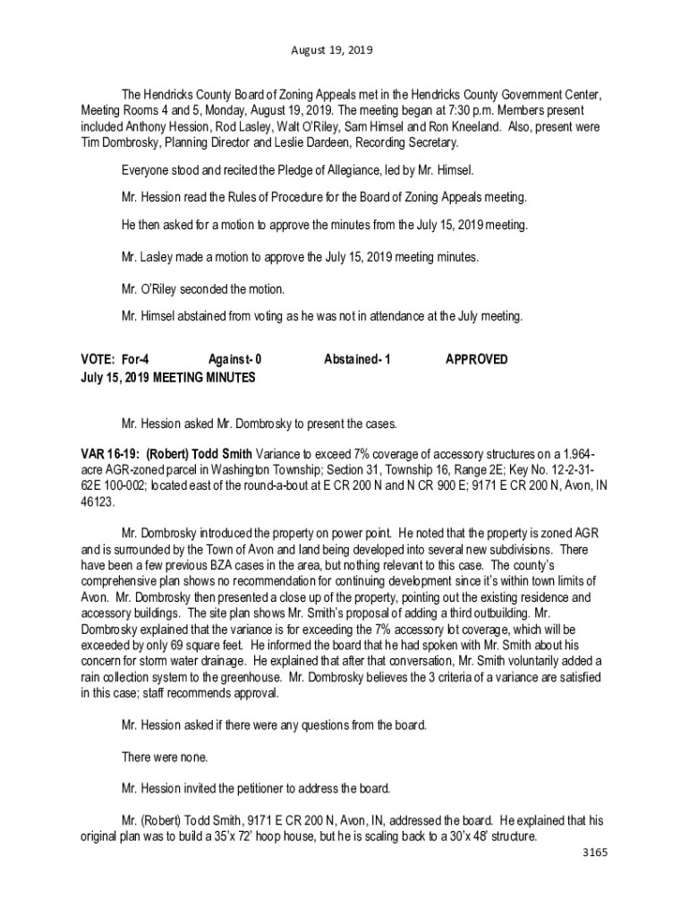 Fillable Online included Anthony Hession, Rod Lasley, Walt ORiley, Sam ...