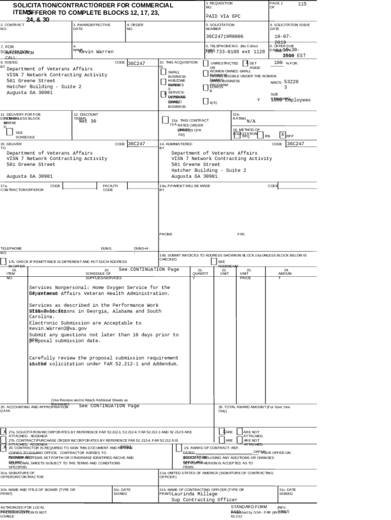 EPA Contract Administration Doc Template | pdfFiller