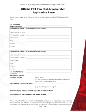 Fillable Online Virtual Fan Club Registration Form Template Fax Email ...