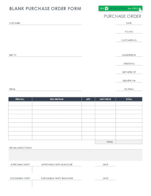 Fillable Online BLANK PURCHASE ORDER FORM Fax Email Print - pdfFiller