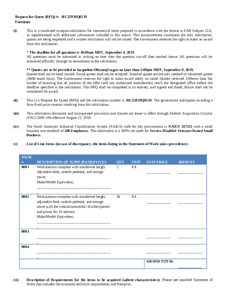 Request for Quote (RFQ): A Comprehensive Guide Doc Template | pdfFiller