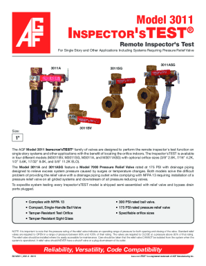 Fillable Online Model 3011 Inspector's Test 1 in. Brass, Bronze, Chrome ...