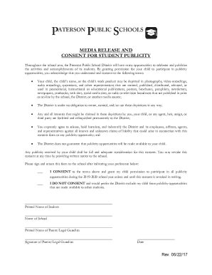 Completable En línea Release and Consent for Student Publicity Form ...