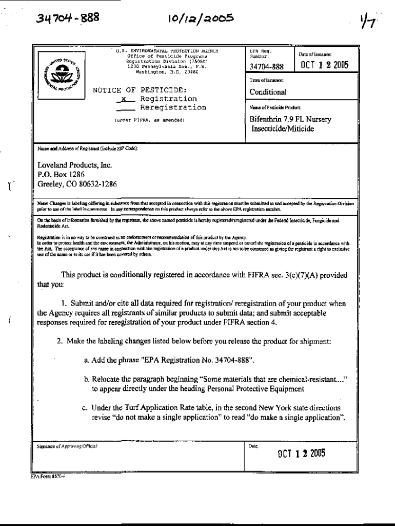 Fillable Online U.S. EPA, Pesticide Product Label, BIFENTHRIN 7.9% FL ...