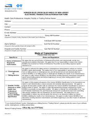 Fillable Online Authorization Form - EDI/Electronic Transactions Fax ...