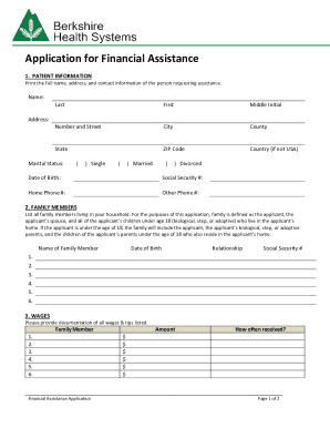 Fillable Online Financial Assistance Application - 1. Patient Information 2. ... Fax Email Print ...