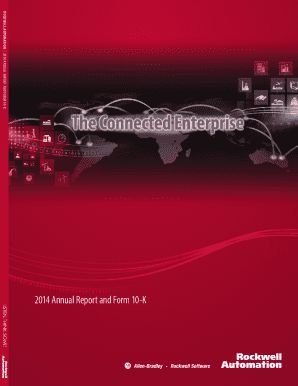 Fillable Online Rockwell Automation 2014 Annual Report and Form 10-K. Rockwell Automation 2014 ...