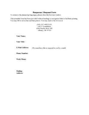 Fillable Online Response / Request Form Fax Email Print - pdfFiller