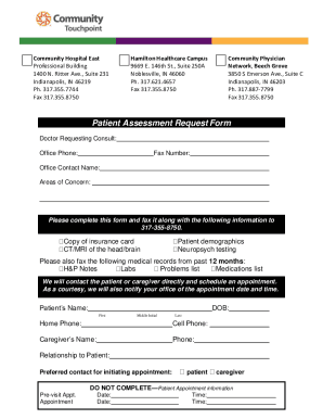 Fillable Online Patient Assessment Request Form Fax Email Print - pdfFiller