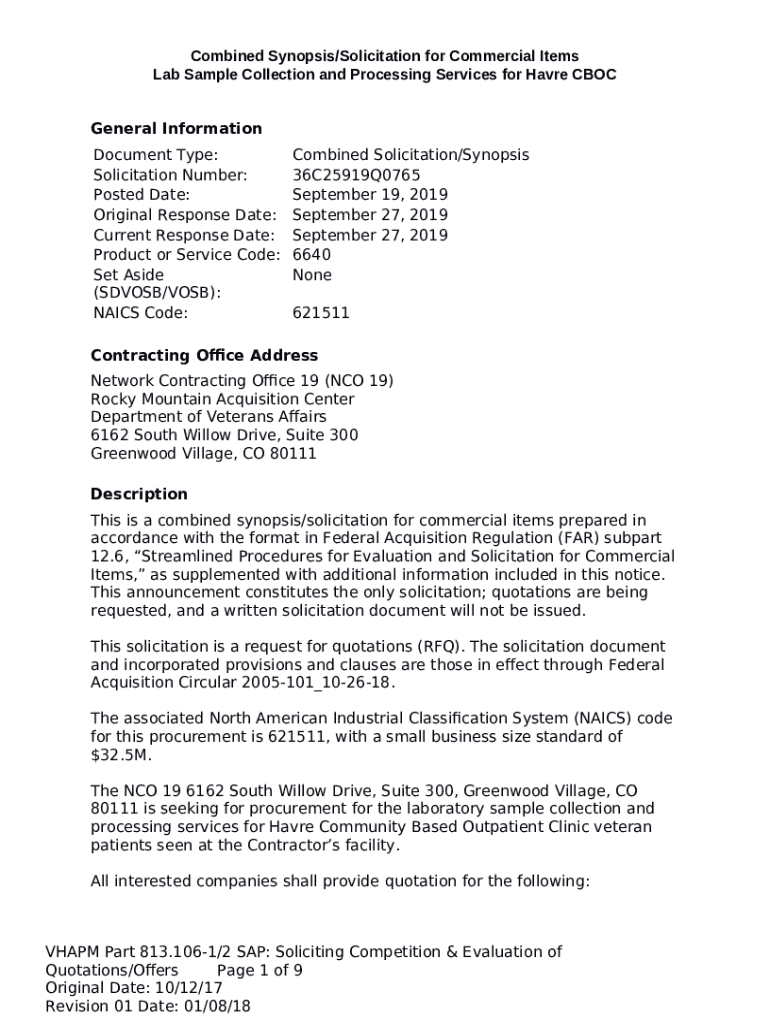 S02 36C78620Q0269 Combined Synopsis Solicitation Grounds ... Doc Template | pdfFiller