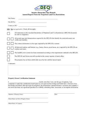 Fillable Online Inactive Hazardous Sites Branch Annual Report Form for ...