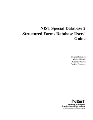 Fillable Online NIST Special Database 2 Structured Forms Database Users ...