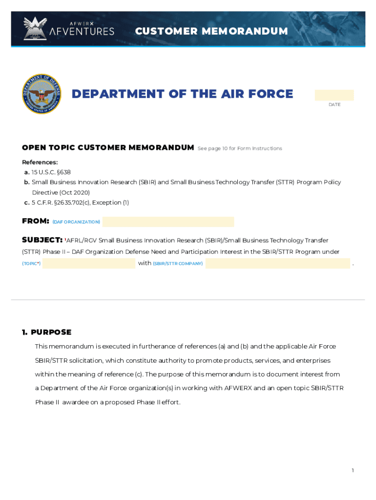 Fillable Online P a g e DEPARTMENT OF THE AIR FORCE (DAF) SMALL ... Fax Email Print - pdfFiller