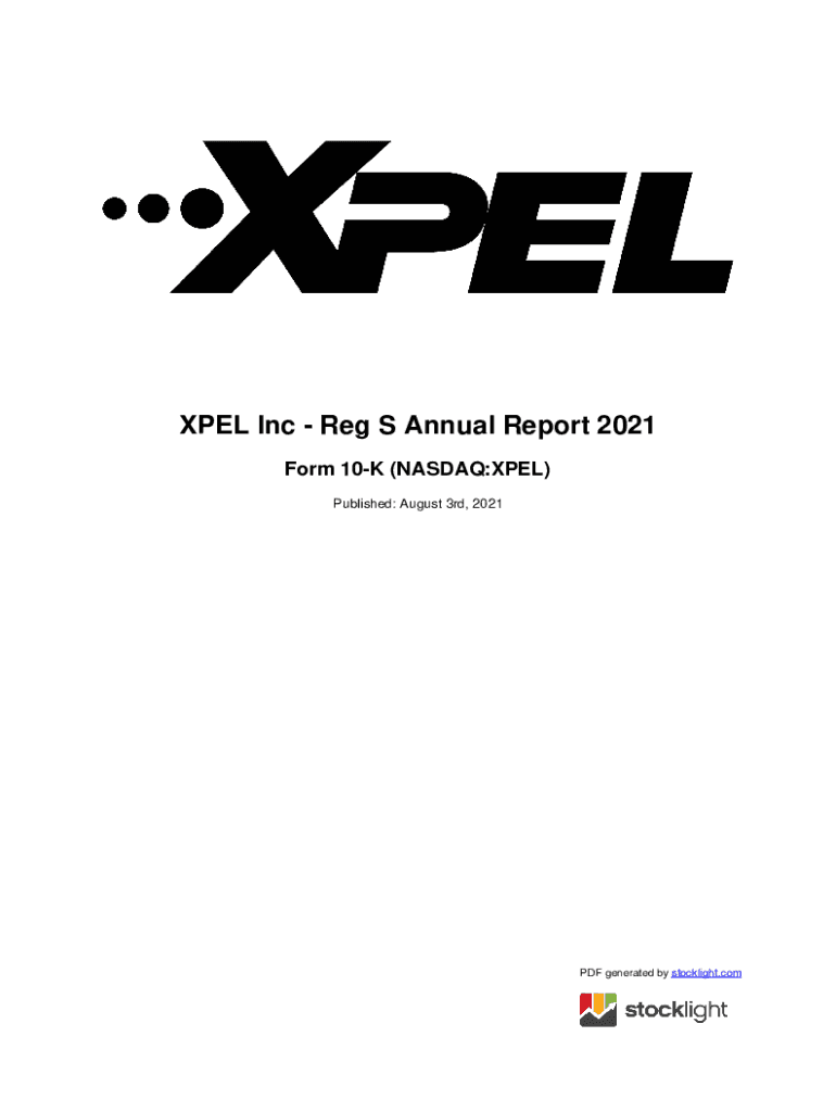 Fillable Online XPEL, Inc. - Annual Report, Proxy Statement, Prospectus ...