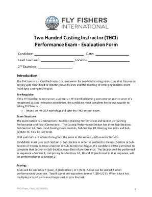 Fillable Online Two Handed Casting Instructor (THCI) Performance Exam ...