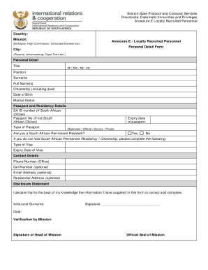 Fillable Online PERSONAL DETAILS FORM Fax Email Print - pdfFiller