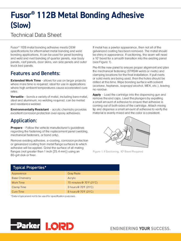 Fillable Online Fusor 112B Metal Bonding Adhesive Fax Email Print ...