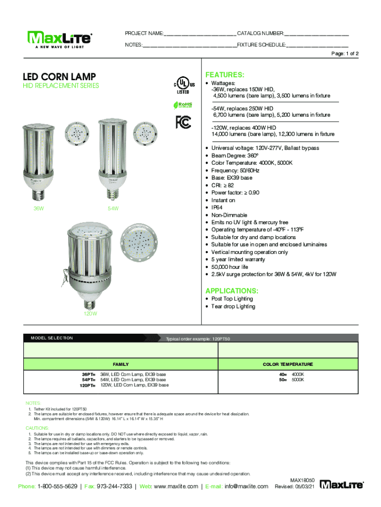 Fillable Online Lumens to Watts Conversion Chart for LED Bulbs Fax ...