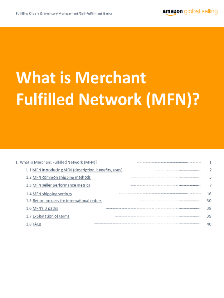 Fillable Online What is Merchant Fulfilled Network (MFN)? Fax Email ...