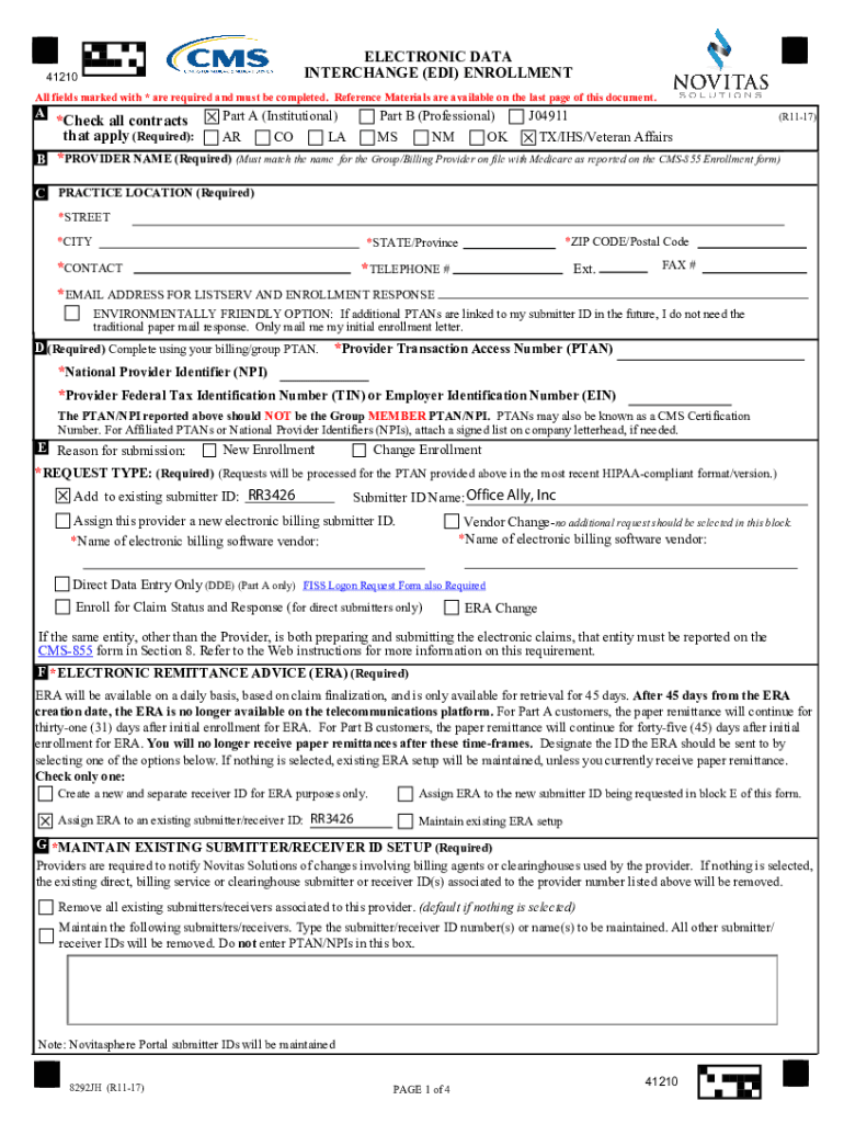 Fillable Online Jurisdiction M Part B - Electronic Data Interchange (EDI) Fax Email Print ...