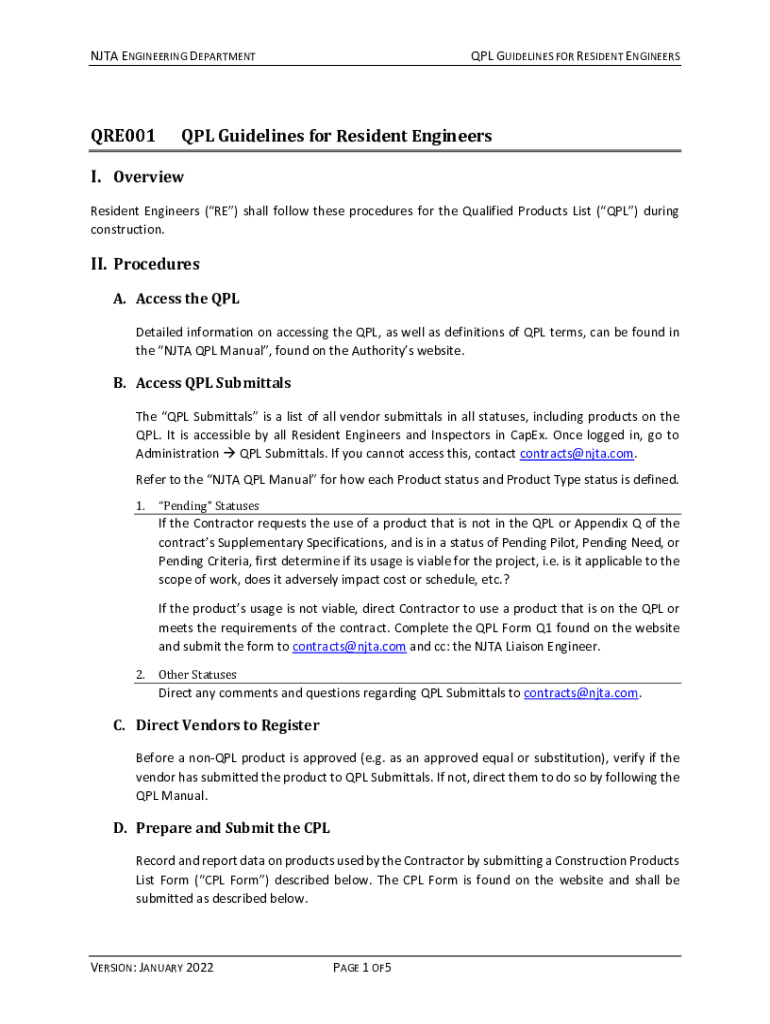 Fillable Online redraft 2 guidelines for resident engineers / engineer's Fax Email Print - pdfFiller