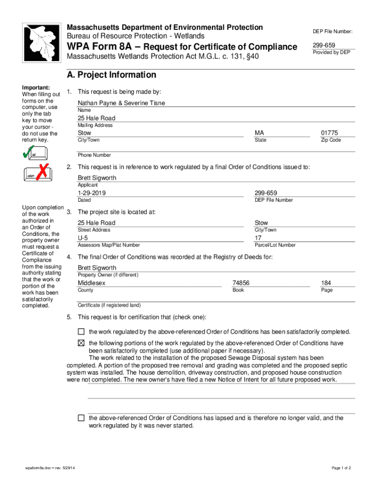 Fillable Online WPA Form 1- Request for Determination of Applicability ...