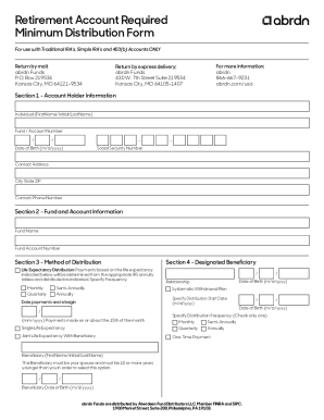 Fillable Online Retirement Plan and IRA Required Minimum Distributions ...