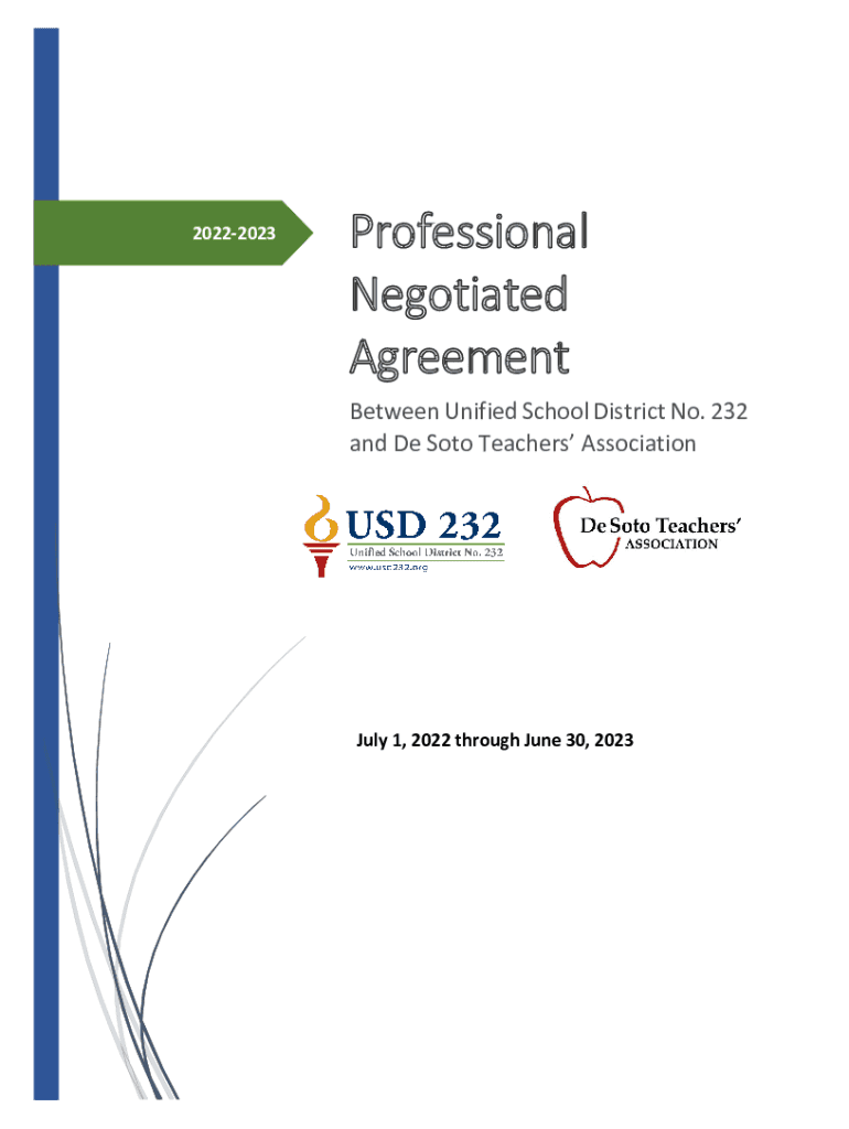 Fillable Online Professional Negotiated Agreement 2022-23. Agreement between De Soto Teachers ...