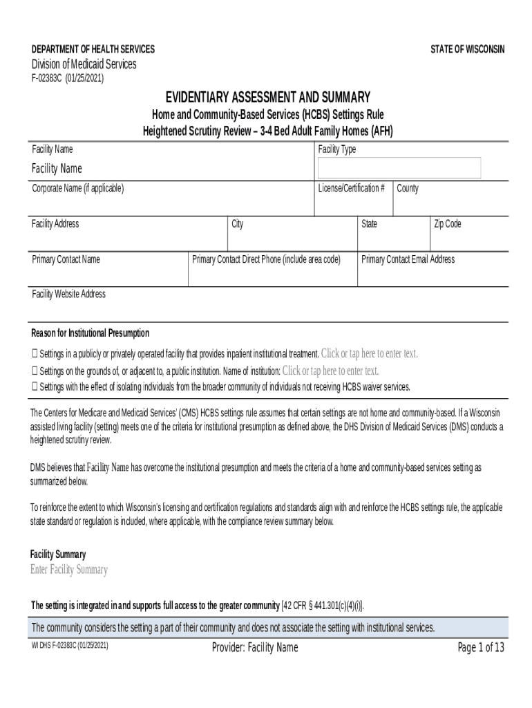 and Community-Based Services Settings Rule Doc Template | pdfFiller