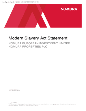Fillable Online Modern Slavery Act Statement - Nomura Fax Email Print ...